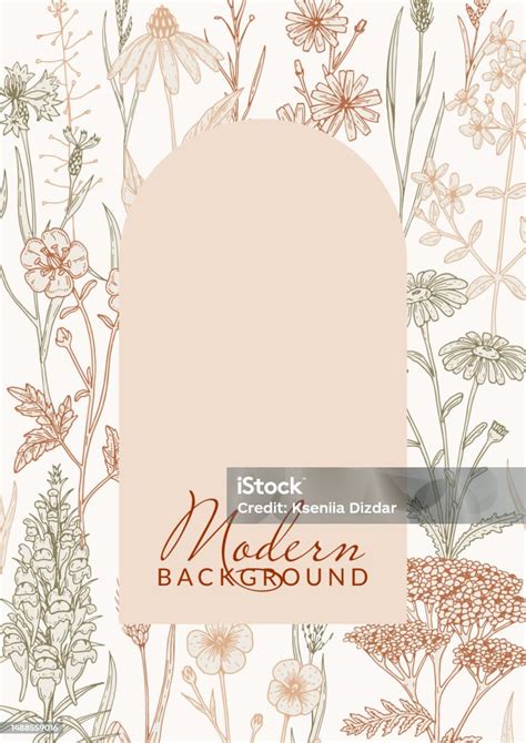 손으로 그린 수직 여름 야생화 디자인 스케치 스타일의 벡터 그림입니다 초원 꽃 미적 배경 A4 용지에 대한 스톡 벡터 아트 및 기타 이미지 Istock