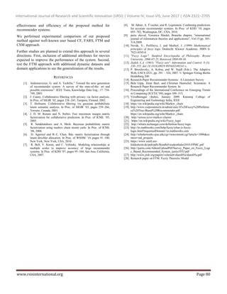 Fuzzy Logic Based Recommender System PDF