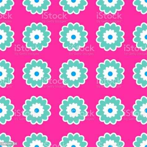Y2k Floral Pattern Funny Funky Retro Flowers Background Stock