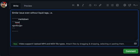 nested code blocks containing liquid syntax fail · issue 6673 · forem forem · github