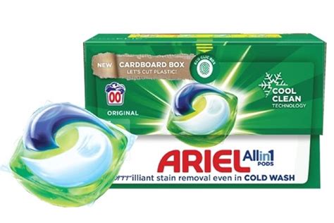 Капсулите за пране на Ariel вече са в нова картонена опаковка