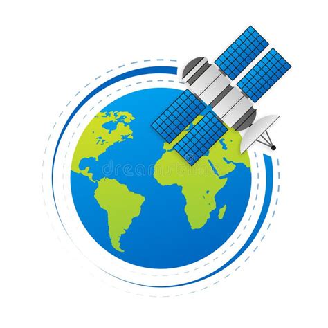 Artificial Satellites Gps Communication Navigation Concept Vector Illustration Stock Vector