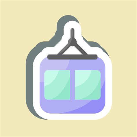 Sticker Cable Car Suitable For Education Symbol Simple Design Editable Design Template Vector