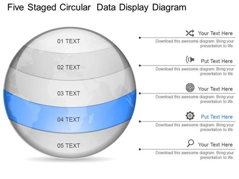 Ii Five Staged Circular Data Display Diagram Powerpoint Template PowerPoint Slide Images PPT