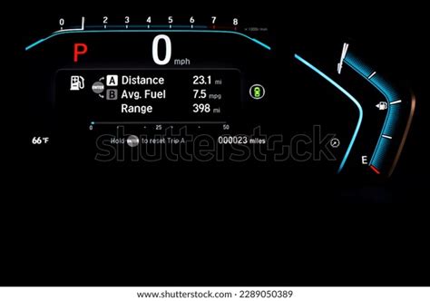 Illuminated Instrument Panel Dashboard On New Stock Photo Shutterstock