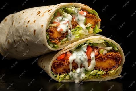 Premium Photo Crispy Chicken And Ranch Wrap