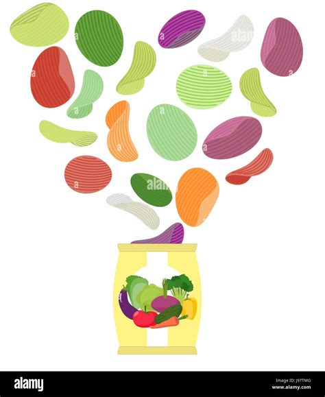 Potato Chips Taste Of Vegetables Packaging Bag Of Chips On A White