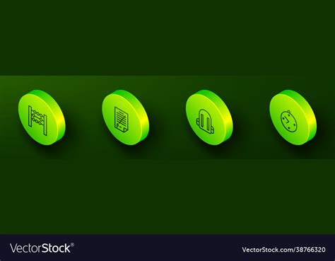 Set Isometric Line Abacus Exam Paper Royalty Free Vector