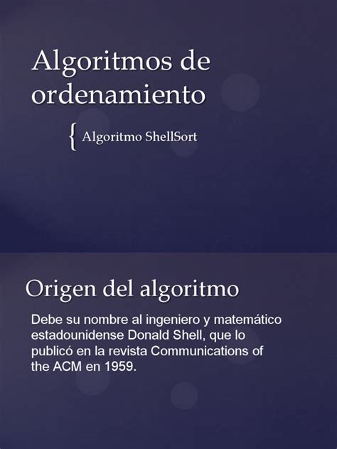 Algoritmos De Ordenamiento Shellsort Pdf