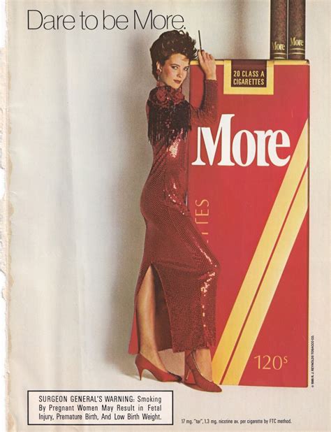 Vintage Mag Print Ad 1980s More Filter Cigarettes 120s Sexy Girl Pretty