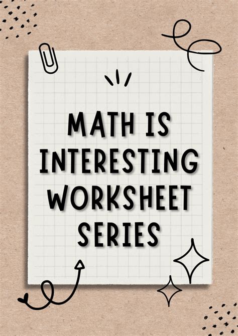 Math Is Intersting Worksheet Cover Page 老师的话 Lao Shi De Hua