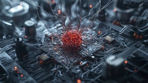 Holographic Neural Network Visualization Digital Lab 3d Render High Tech Environment Macro View