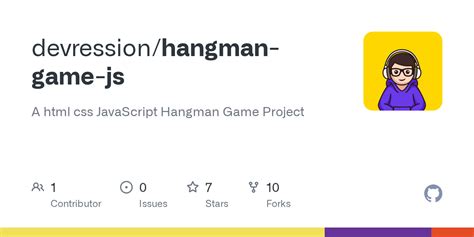 Github Devressionhangman Game Js A Html Css Javascript Hangman Game Project