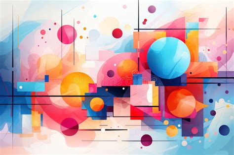 Vibrant Abstract Geometry Ai Generation Stock Image Image Of Colorful Artistic 301469481