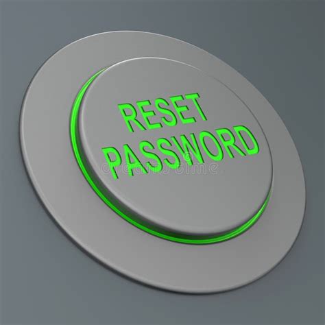 Reset Password Button To Redo Security Of Pc 3d Illustration Stock