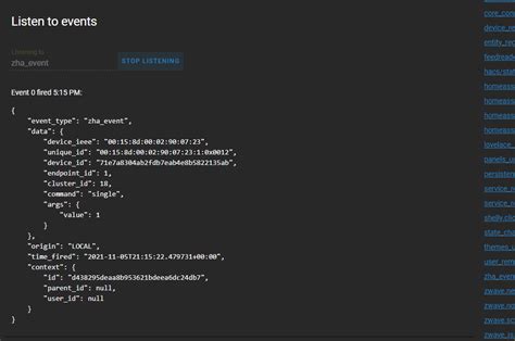 Zha Events Zigbee Home Assistant Community