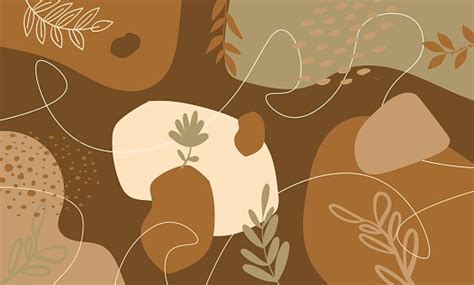 손으로 그린 추상적인 모양과 식물 모티프가 있는 디자인 템플릿 고객 참여에 대한 스톡 벡터 아트 및 기타 이미지 고객 참여