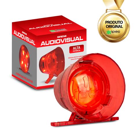 Sirene Audiovisual 1 Som Para Alarme 1224v Ipec Shopee Brasil