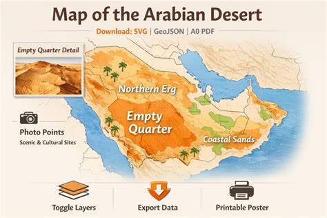 Arabian Desert Map Svg Geojson And Pdf