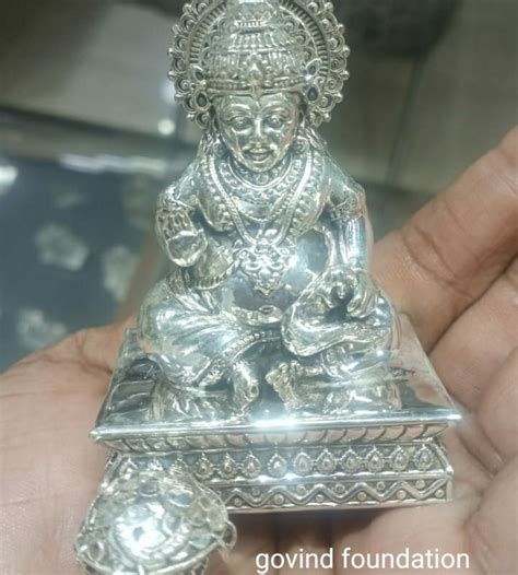 Silver Kuber Idol 3 Inches Fine Finish Kuber Idol In Pure Silver