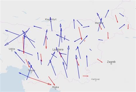 Horizontal Correction Vectors Of Euref Sites Blue And Signal Stations