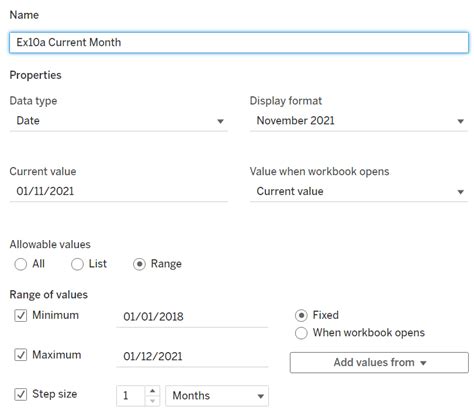 dynamic table calculations current and previous month sales the data