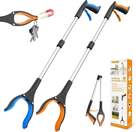 32 Grabber Reacher Tool 2 Pack Foldable Reacher Grabber Pickup Tool