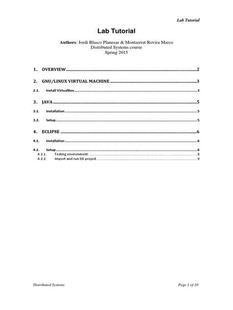 Lab Tutorial Distributed Systems Course Spring 2015 Pdf Eclipse