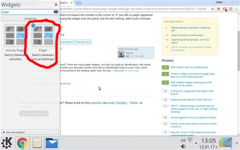 Linux Kde 5 Panel Doesnt Show Pager Widget Although Ive Added It Twice Super User