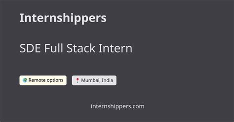 Sde Full Stack Intern On Internshippers