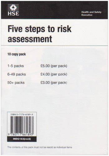 Amazon Five Steps To Risk Assessment Leaflet Health And Safety