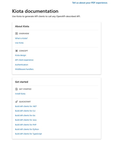 Openapi Kiota Pdf Command Line Interface Json