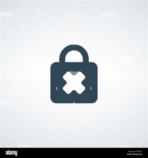 Black Single Lock With Password Protection Closed Lock Stock Vector