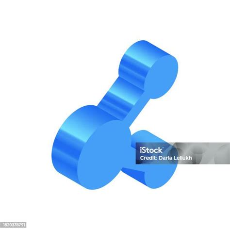 등각 투영 파란색 아이콘입니다 현대 평면 벡터 일러스트 레이 션입니다 공유 기호 소셜 미디어 템플릿 2차 도형에 대한 스톡 벡터