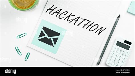 Inspiration Showing Sign Hackathon Business Concept Event Where Large Number Of People Engage