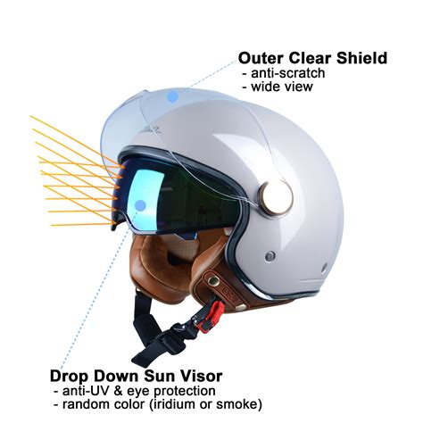 Beon Half 34 Face Motorcycle Helmet Dot Approved