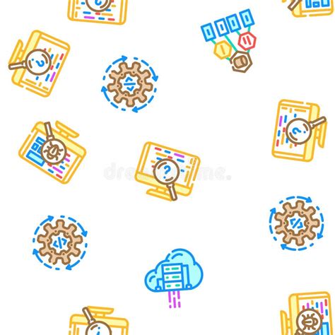 Software Compute Engineer Vector Seamless Pattern Stock Vector Illustration Of Monitor