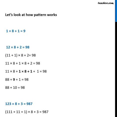 Question 5 Study The Pattern 1 8 1 9 12 8 2 98 123 8