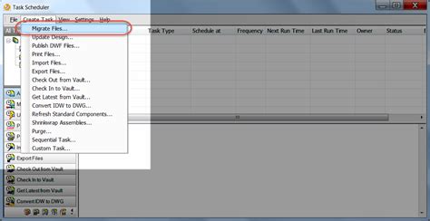 once the task scheduler starts choose create task migrate files
