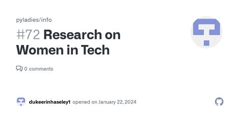 Research On Women In Tech · Issue 72 · Pyladiesinfo · Github