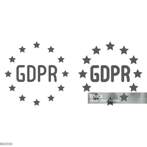 일반 데이터 보호 규정 라인 및 글리프 아이콘 개인 정보 및 정보 Gdpr 기호 벡터 그래픽 흰색 바탕에 선형 패턴 0명에 대한 스톡 벡터 아트 및 기타 이미지 Istock