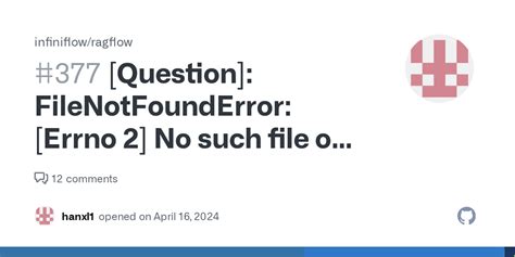 Question Filenotfounderror Errno 2 No Such File Or Directory
