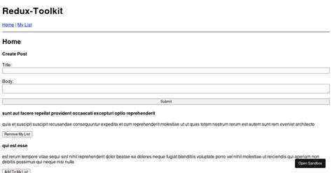Redux Toolkit Posts Createasyncthunk Exercise Forked Codesandbox