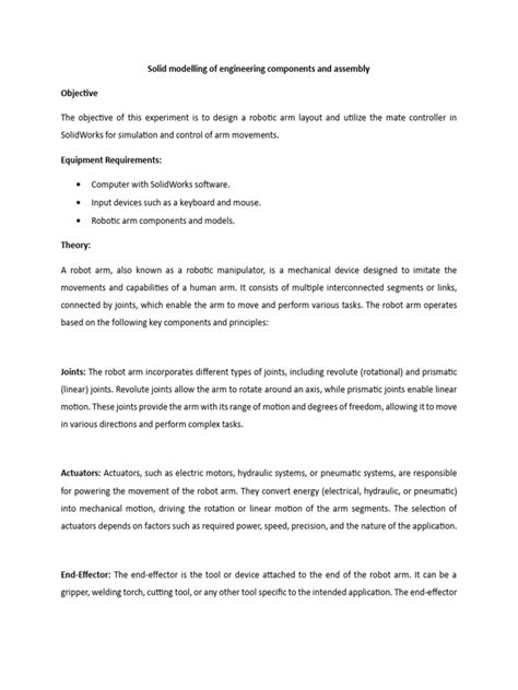robot arm pdf actuator simulation