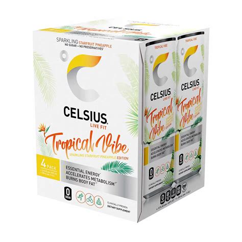 Buy Celsius Live Fit Energy Drink Sparkling Tropical Vibe 12 Fl Oz 4