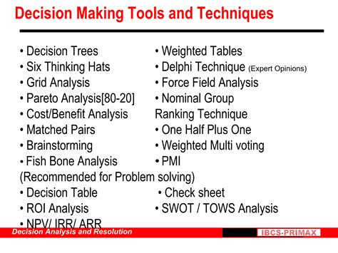 Decision Analysis And Resolution Ppt