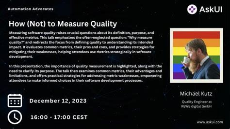 Nucida Group On Linkedin How Not To Measure Quality Di 12 Dez 2023 16 00 Meetup