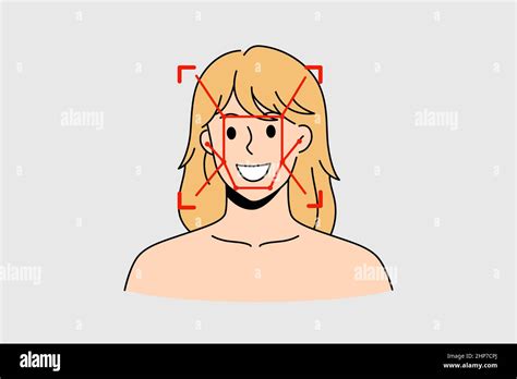 Portrait Of Smiling Woman Use Emotion Detection App Stock Vector Image Art Alamy
