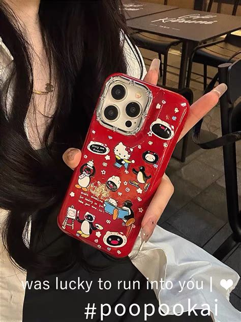 유광 패딩 레드 고양이 아이폰케이스 아이폰15프로케이스 범퍼케이스 유니크 특이한 14프로맥스 13프로맥스 12프로맥스 귀여운 키치 감성 레트로 에이블리