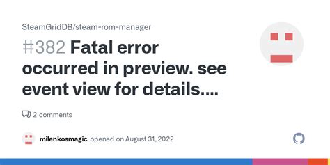 Fatal Error Occurred In Preview See Event View For Details Please Try